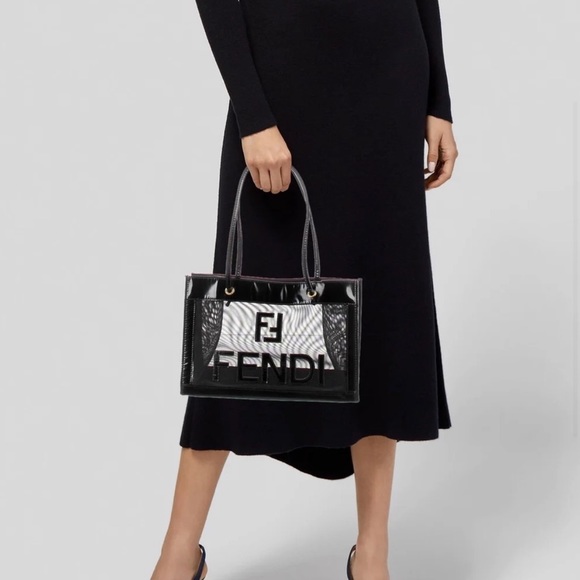Fendi | Bags | Authentic Fendi Ff Zucca Black Mesh Shopper Tote | Poshmark